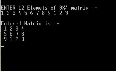 C Programming C Program To Print A Matrix In 3x4 Format Using 2d Array