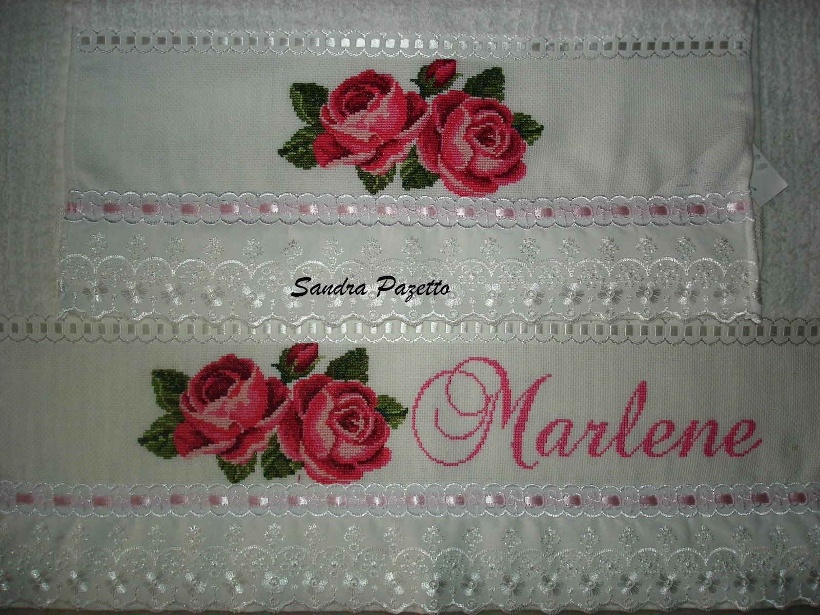 Sandra Pazetto Ponto Cruz Toalhas Bordada Em Ponto Cruz