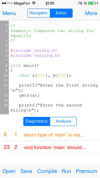 Cppcode Free C C Ide Compiler For Ios