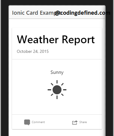 Css Components In Ionic Cards Coding Defined