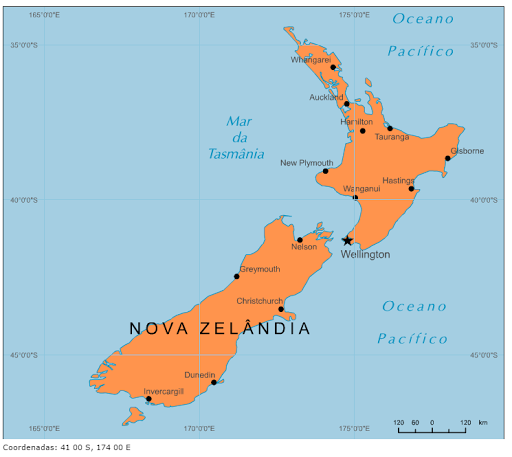 Blog de Geografia: Mapa da Nova Zelândia