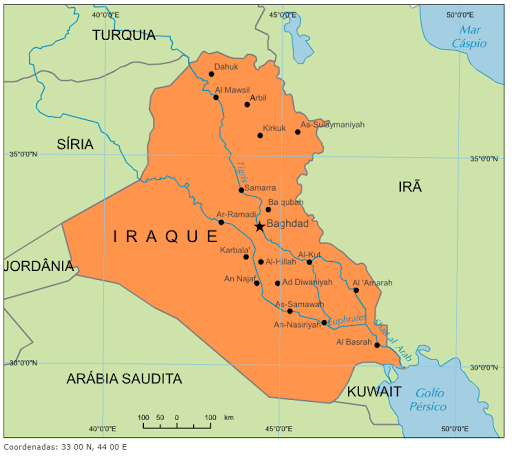 Blog de Geografia: Mapa do Iraque