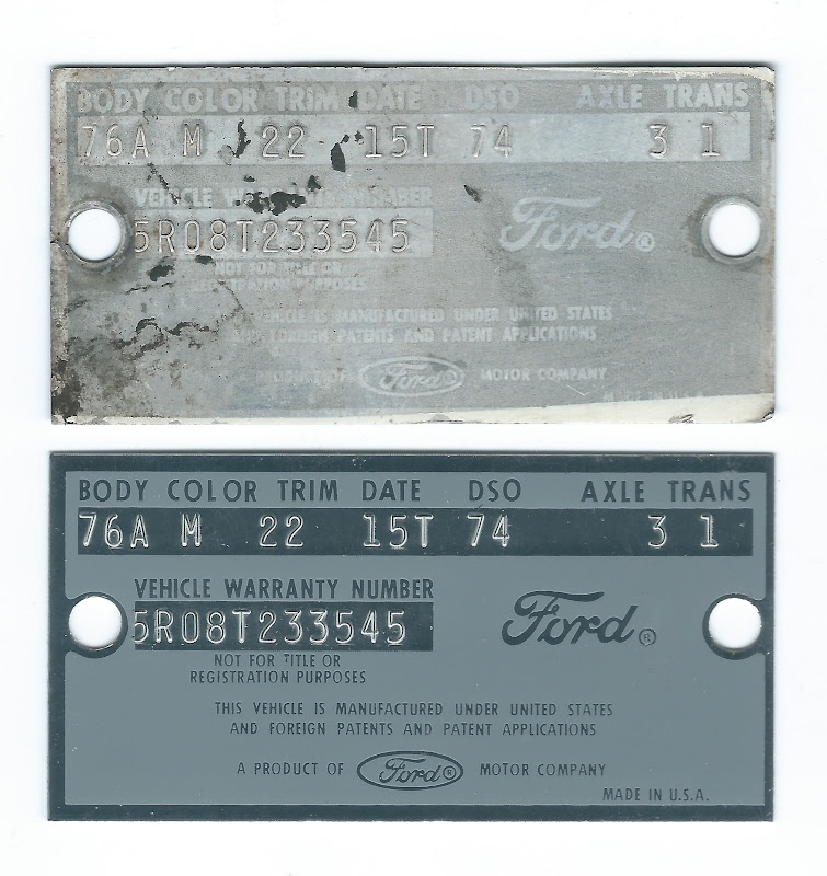 Data plate | Vintage Mustang Forums