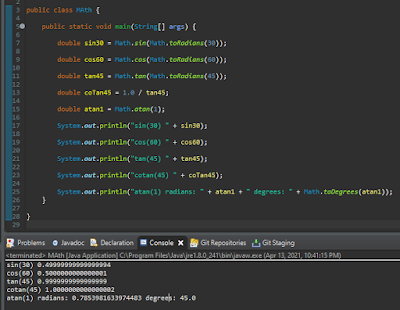 Sin Cos Tan In Java