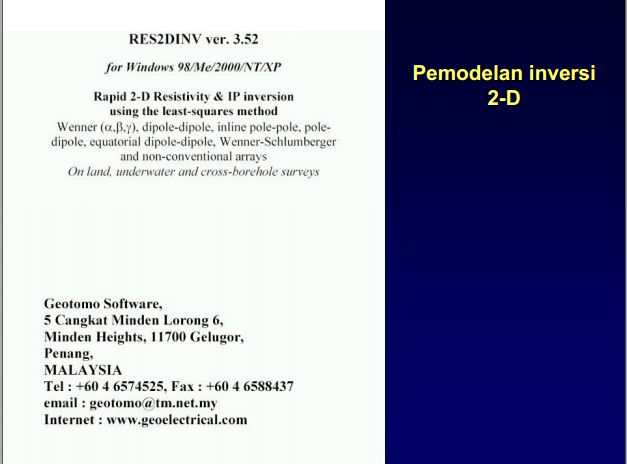 Tutorial Pemodelan Inversi 2d Res2dinv Gefisi