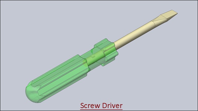 3D Solid Modelling Videos: Screw Driver (Solid Edge ST9 Tutorial)