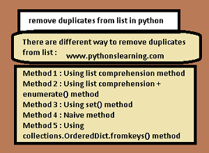 How To Remove Duplicates From List In Python 3 Pythontutorialpoint