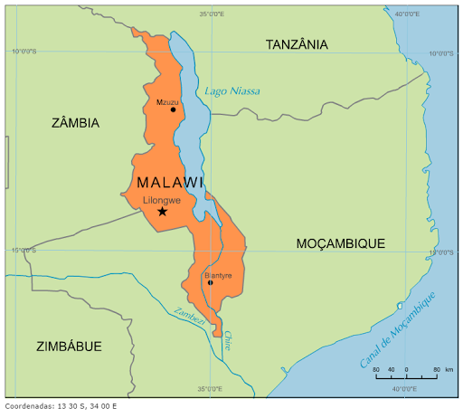 Blog de Geografia: Mapa do Malauí