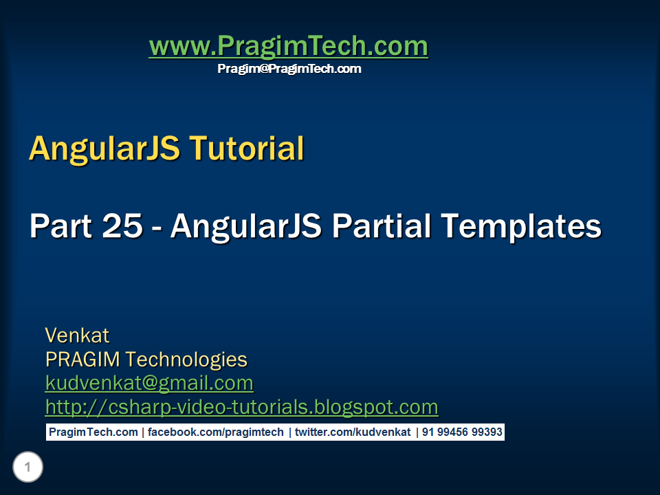 Sql Server Net And C Video Tutorial Angularjs Partial Templates
