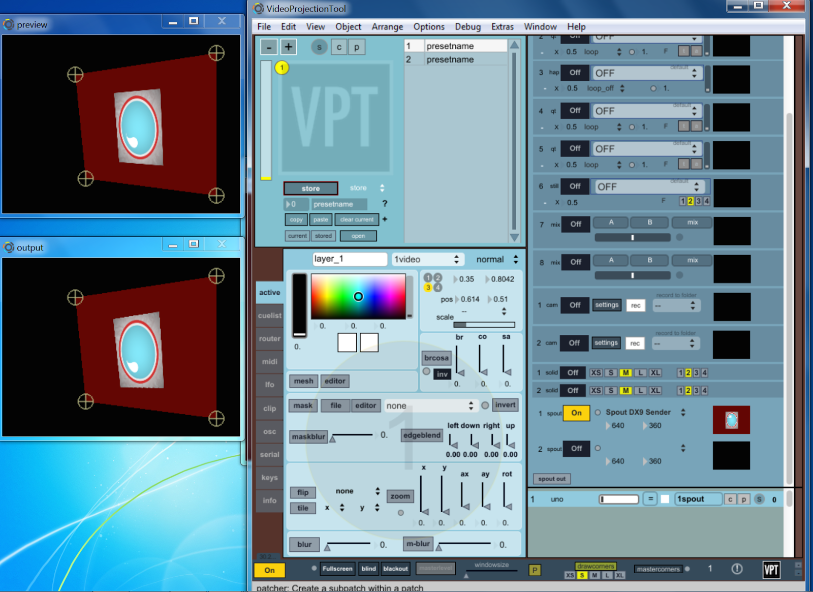 VPT7 02 Windows SPOUT support