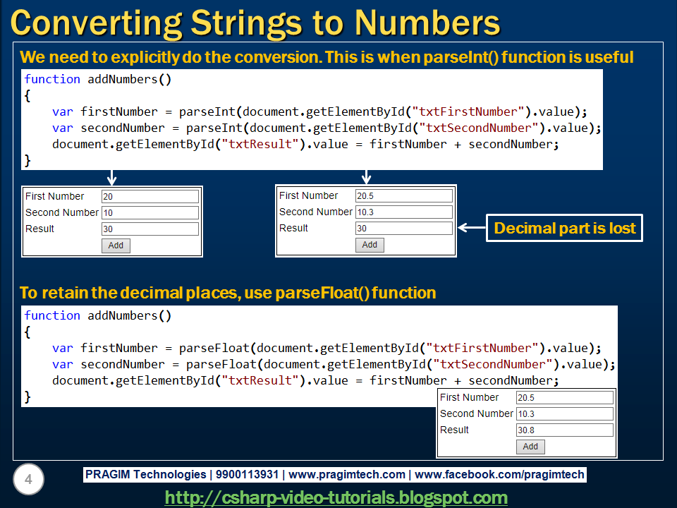 Sql Server Net And C Video Tutorial Converting Strings To Numbers