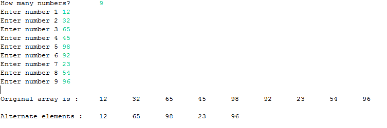 Java Programs Java Program For Printing Alternate Elements In An Array