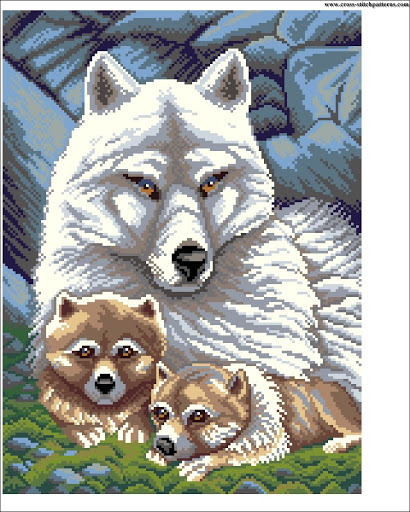 Wolves - Counted cross stitch patterns and charts