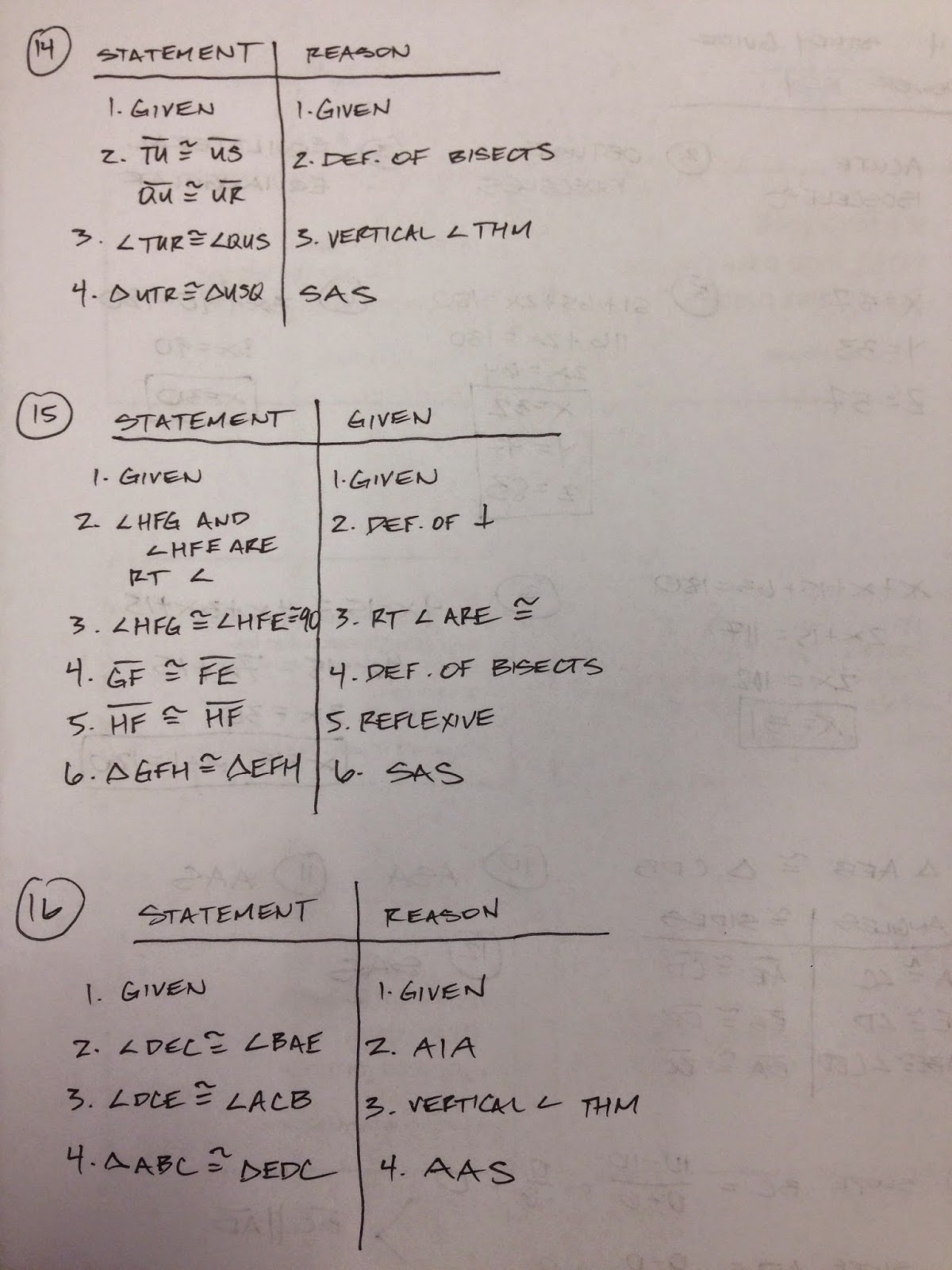 Honors Geometry Vintage High School Chapter 4 Test Study Guide