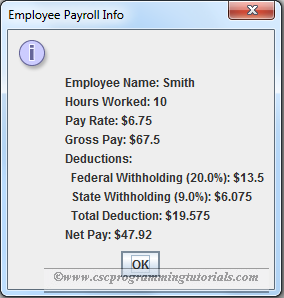 Java Gui Payroll Program Computer Science Programming Tutorials