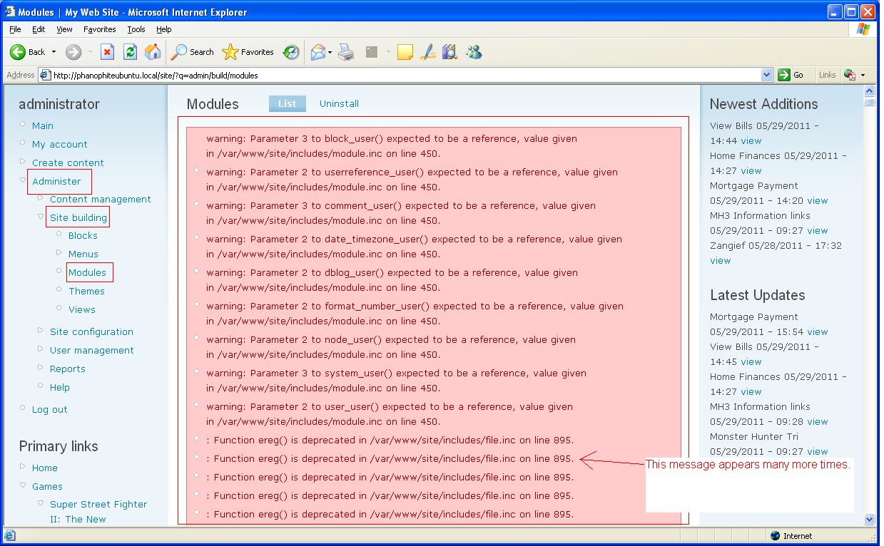 Drupal Bits Function Ereg Is Deprecated