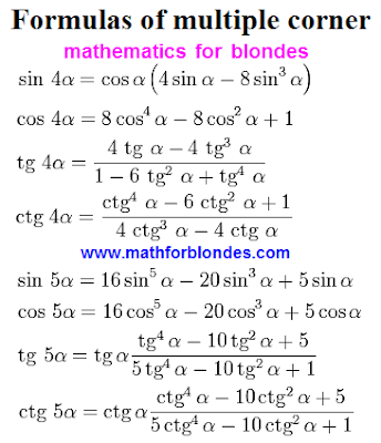 Mathematics For Blondes Trigonometry Formulas Multiple Angles