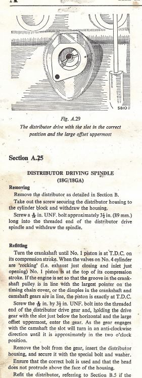 MGB Spindle distributor drive install : MGB & GT Forum : The MG Experience