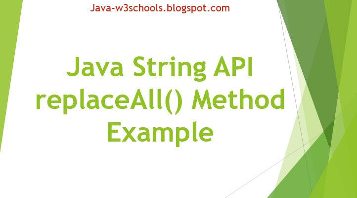 Java String Api Replaceall Method Example Javaprogramto