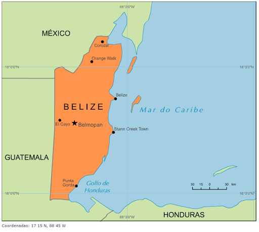 Blog de Geografia: Mapa de Belize