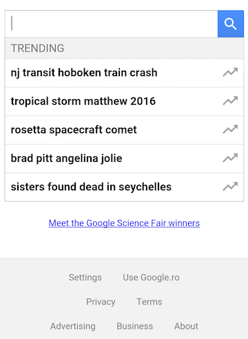 Mobile Google Tests Trending Searches