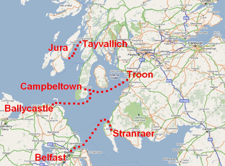 except the Kyles and Western Isles: Troon to Campbeltown ferry