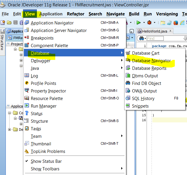 Fortune Minds Oracle Adf How To Create Database Connection Using