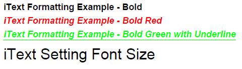 Java Itext Format Style Text Example Thinktibits