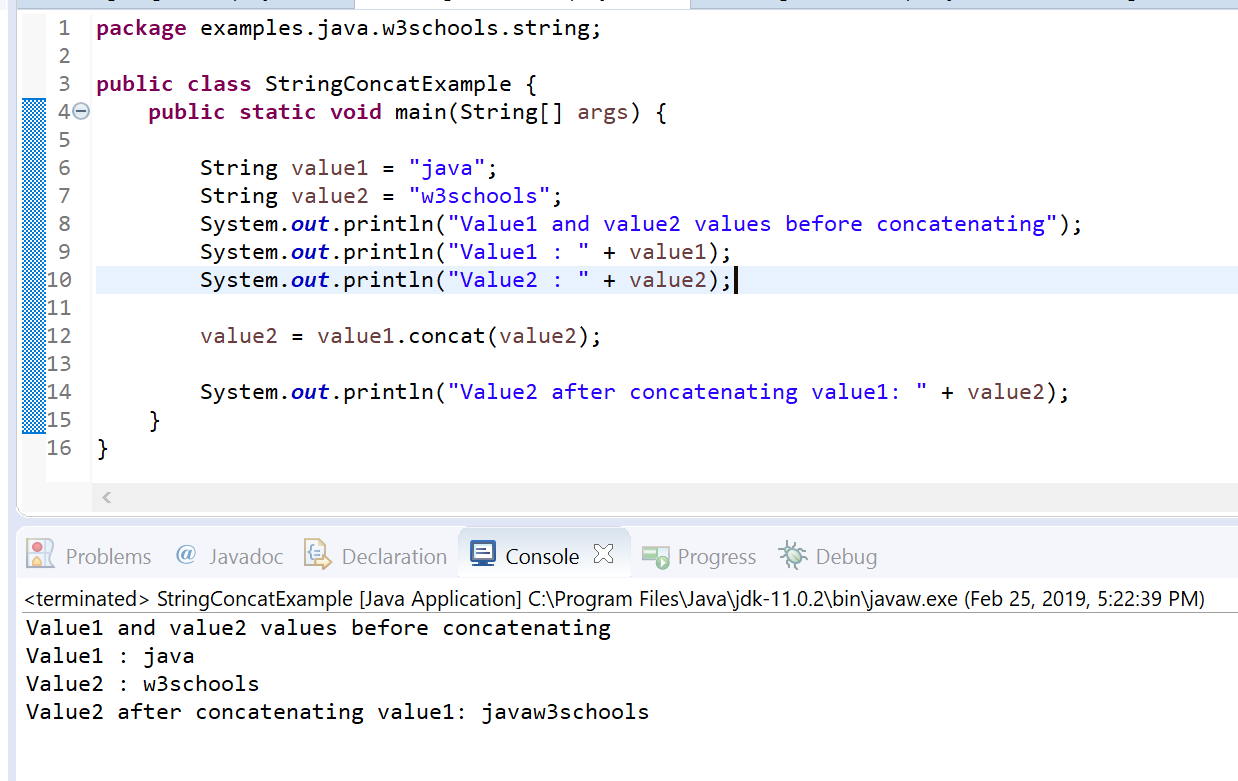 String Concat In Java With Example Javaprogramto
