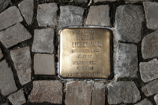"Stolperstein" at Max Liebermann Haus commemorating Martha Liebermann's ...