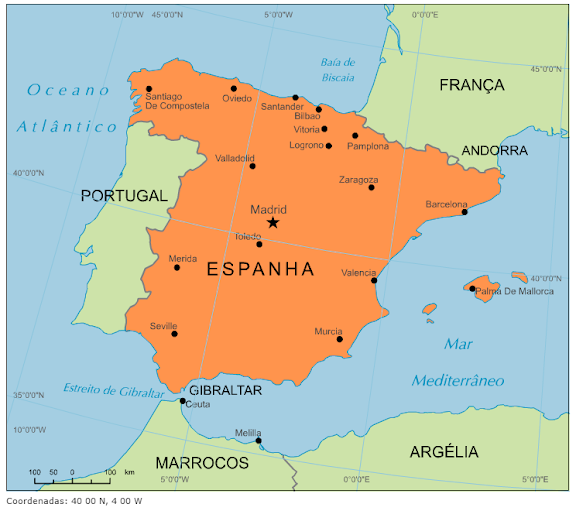 Blog de Geografia: Mapa da Espanha