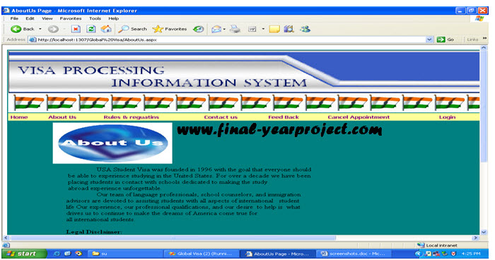 Project Code On Visa Processing System Free Final Year Project S