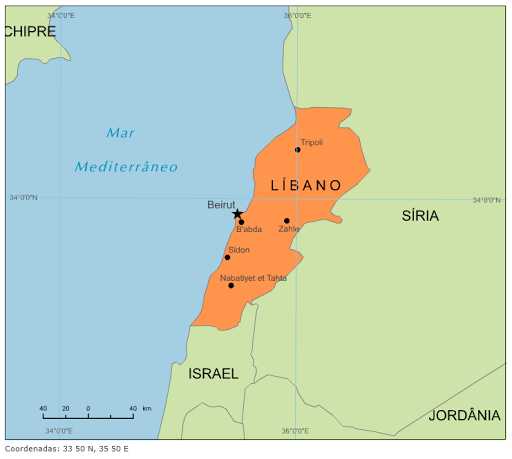 Blog de Geografia: Mapa do Líbano