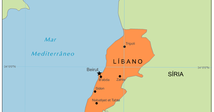 Blog de Geografia: Mapa do Líbano