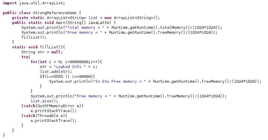 Java Latte Strongreference Weakreference Softreference And