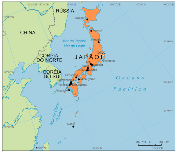 Blog de Geografia: Mapa do Japão