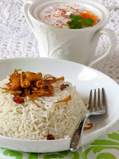 Plateful: Fragrant Ghee Rice with Raita and Relish — Neychoru with ...