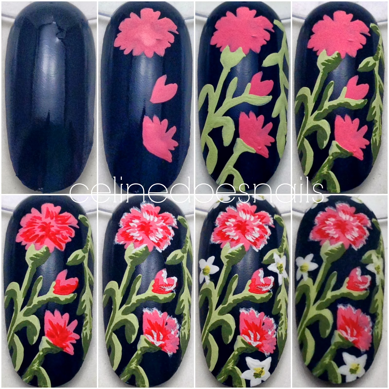 Nails By Celine Floral Nail Art Tutorial