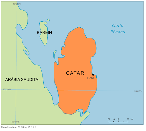 Blog de Geografia: Mapa do Catar