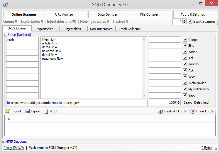 Sqli Dumper 7 1 Advanced Sql Injection Scanner Tool Leaked Sqldump