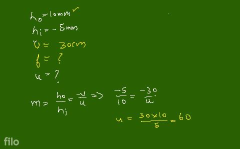 Ch-10(light) Class × (Physics)Q11. A 10 mm long awl pin is placed vertic..