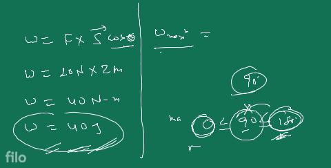 1. When force and displacement are in perpendicular directions, the work