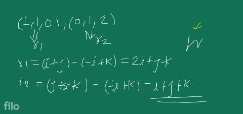 (2.) Two forces F1 =2i^−5j^ −6k^ and F2 =−i^+2j^ −k^ are acting on a body..