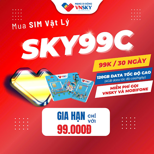 Sim 4G VNSKY gói cước SKY99C gọi nội mạng miễn phí, 4Gb tốc độ cao ...