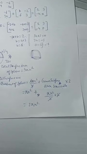 15. The total surface area of a quadrant of a sphere of radius ' r ' is:..
