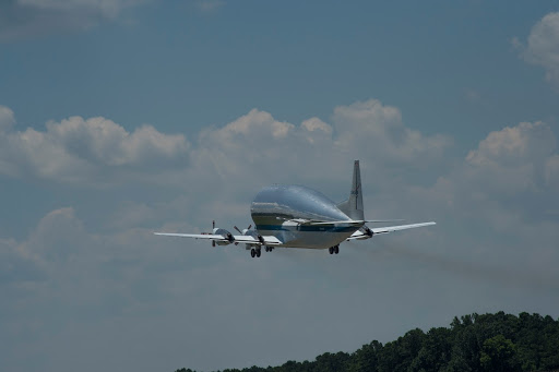 NASA's Super Guppie aircraft lifts off from Redstone Arsenal's airfield ...