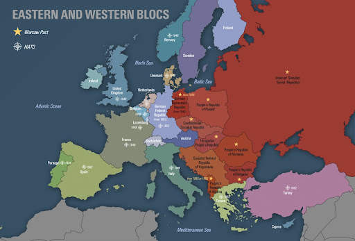 Map of divided Europe 1945 - 1989. - Jacek Kotela — Google Arts & Culture