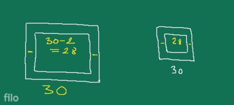 A path 1m wide is built inside a square park of side 30 m along its sides..