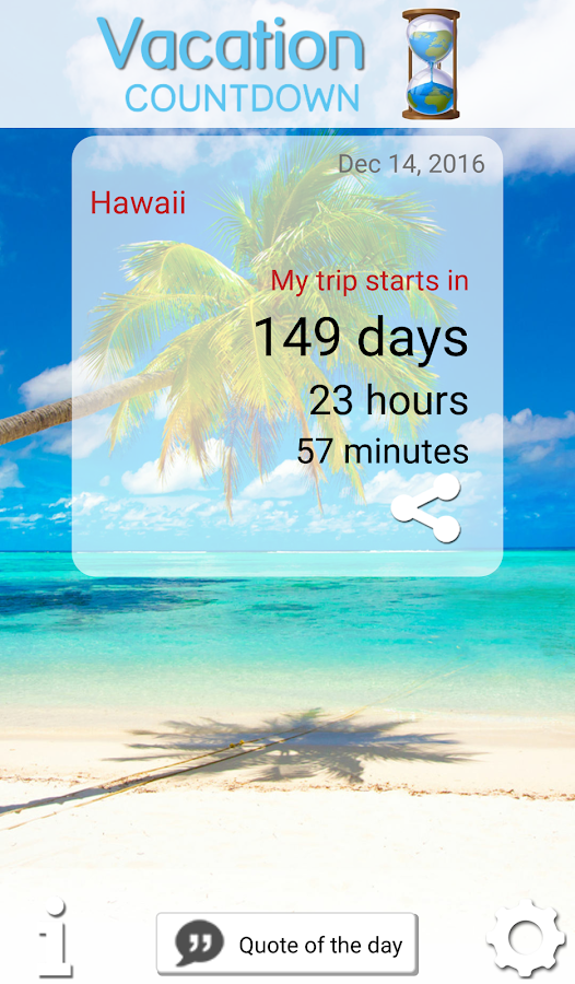 Beach Vacation Countdown