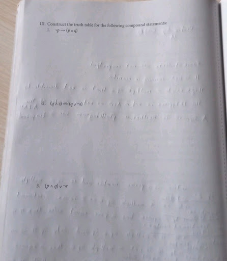 Iii Construct The Truth Table For The Following Compound Statements Ri